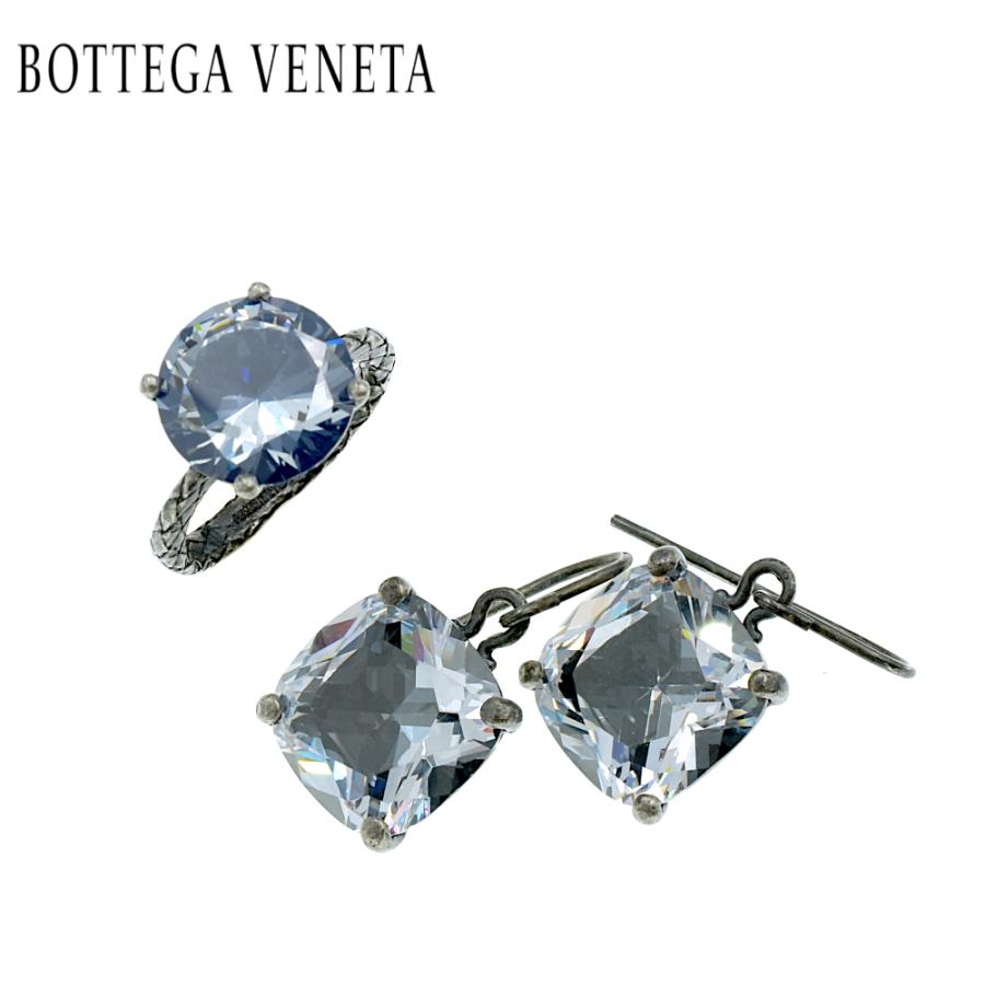 BOTTEGA VENETA ボッテガヴェネタ SV925 ストーン イヤリング 指輪 リング 2点セット 10号 シルバー【A0204】 : a02404 : 株式会社Human-Life ...