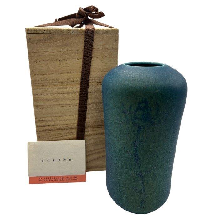 谷口良三作 碧釉 花瓶 中古 W4 : 京都リサイクル王国Yahoo!店 - 通販 - Yahoo!ショッピング