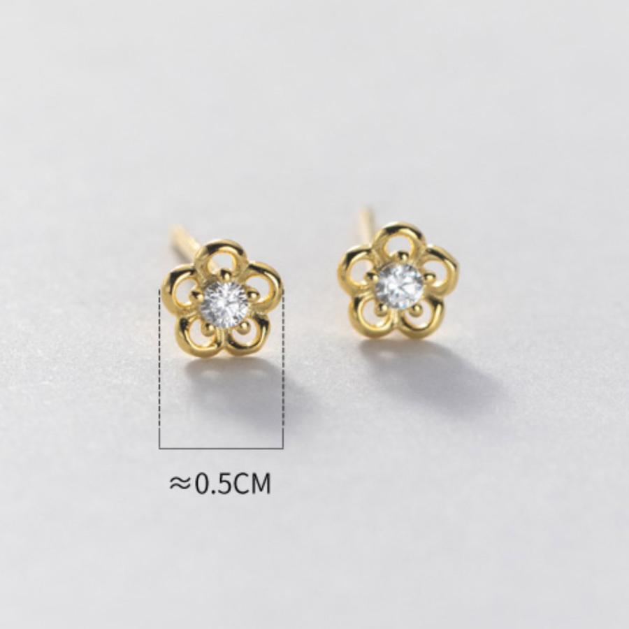 ピアス つけっぱなし 小さい 花 フラワー シンプル シルバー925 アレルギー対応 20G 仕事用 : 極小ピアス専門店RYS - 通販 - Yahoo!ショッピング