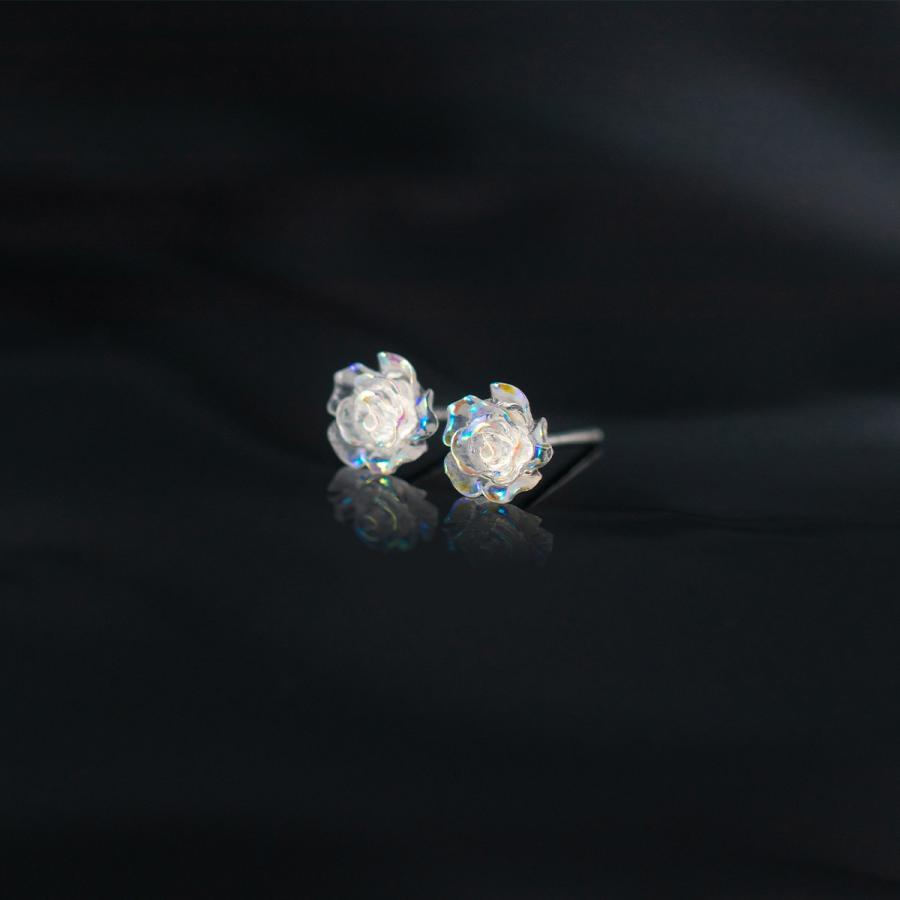 ピアス 薔薇 小さい バラ シンプル 軟骨 金属アレルギー シルバー 小さめ ミニ シルバー925 アレルギー対応 20G ばらピアス 薔薇ピアス シンプルピアス :b-0273:アクセサリー ...