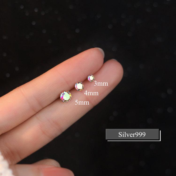 ピアス 虹色ストーン 3mm 4mm 5mm レインボー 小さい シンプル 軟骨 シルバー925 アレルギー対応 20G 仕事用 つけっぱなしピアス : 極小ピアス専門店RYS - 通販 ...