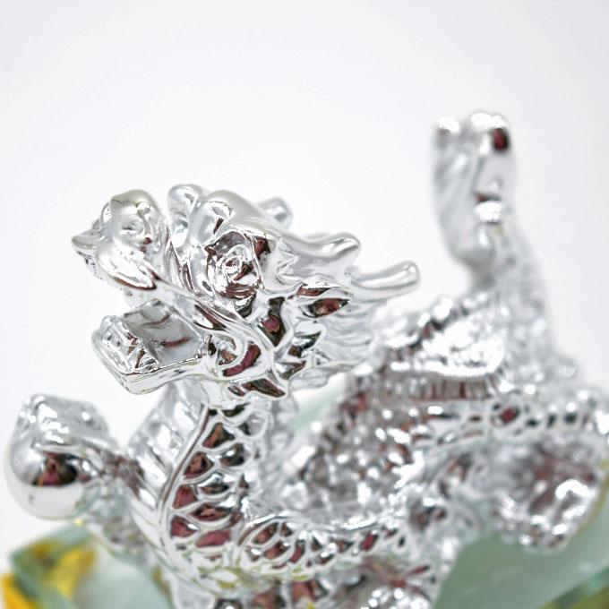 五本指皇帝龍 銀色 ガラス台座付き 樹脂製置物 如意宝珠 9cm :ryu-03-086-sv:横浜中華街龍 - 通販 - Yahoo!ショッピング