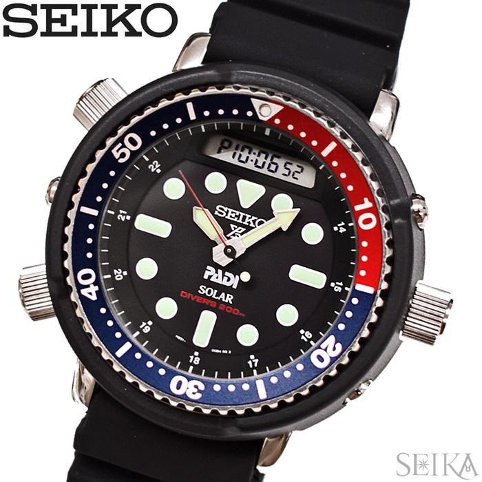 SEIKO セイコー 腕時計 (172)SNJ027P1 プロスペックス ダイバーズ アナデジ ソーラー 時計 メンズ ブラック 新品 : 腕 ...