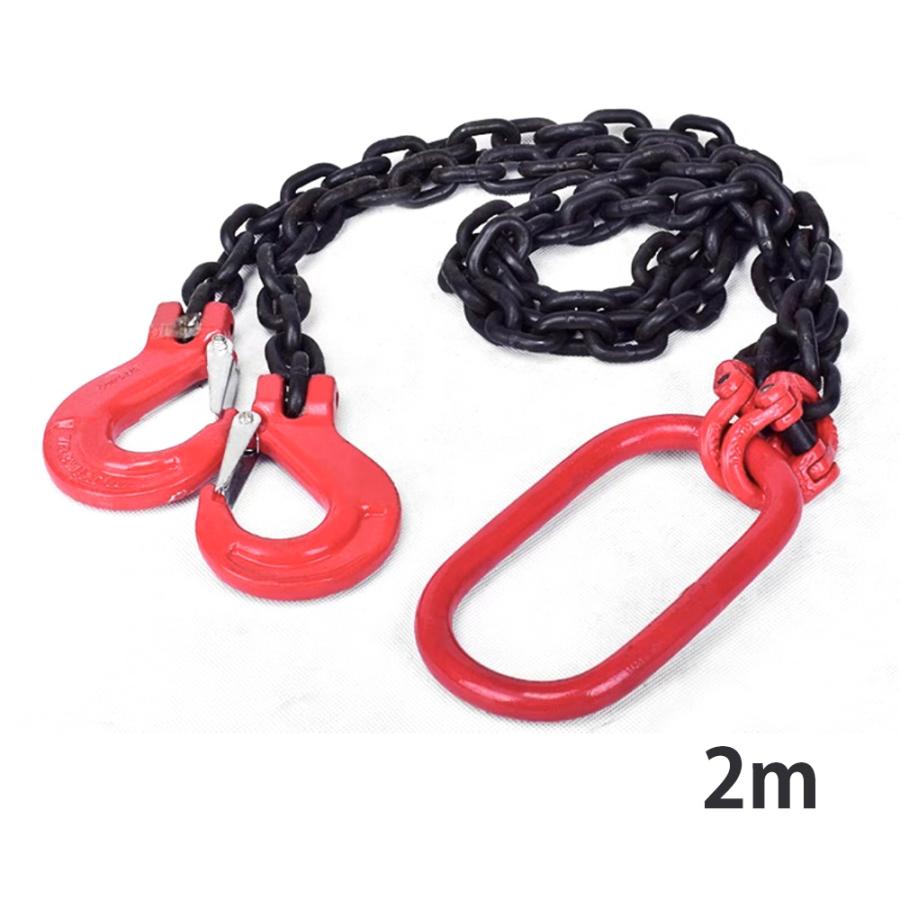 スリングチェーン 3t 2本吊り×2m 耐荷重3t 吊りクランプ 吊りベルト スリングフックタイプ チェーンフック : TOOL SHOP - 通販 - Yahoo!ショッピング