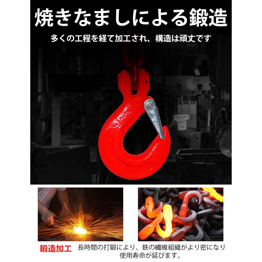 スリングチェーン 3t 2本吊り×2m 耐荷重3t 吊りクランプ 吊りベルト スリングフックタイプ チェーンフック : TOOL SHOP - 通販 - Yahoo!ショッピング