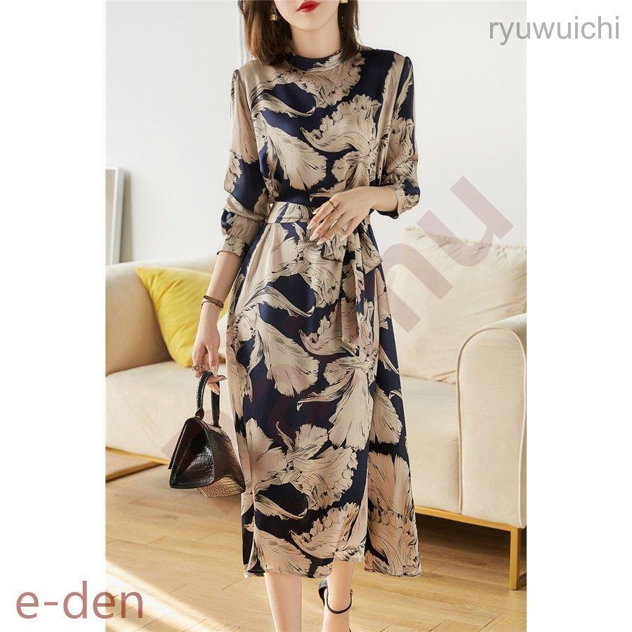 ワンピース レディース 40代 きれいめ マキシワンピース 春夏秋長袖