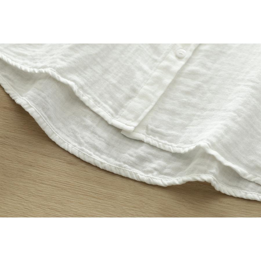 ガーゼシャツ フリル襟 長袖シャツ ガーゼ 春秋 長袖 シャツ 綿 ダブルガーゼ トップス 立ち襟 ボタン留め 前開き カジュアル 可愛い フリル袖口 : fuku-0929-p186 ...