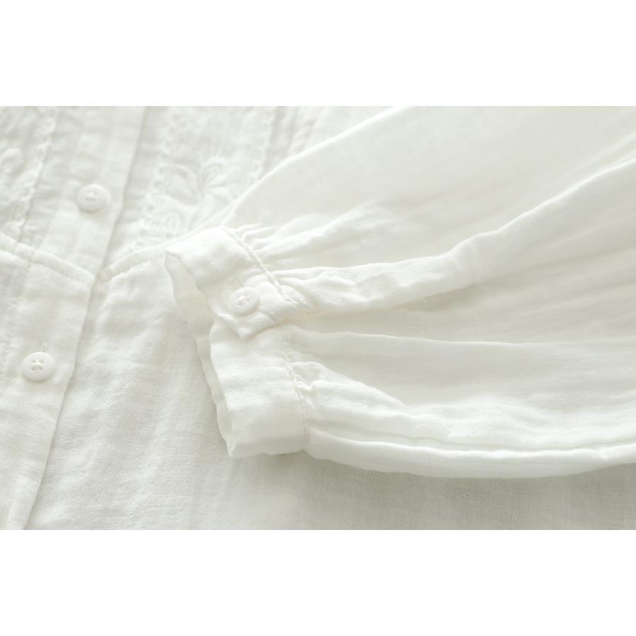 ガーゼシャツ フリル襟 長袖シャツ ガーゼ 春秋 長袖 シャツ 綿 ダブルガーゼ トップス 立ち襟 ボタン留め 前開き カジュアル 可愛い フリル袖口 : fuku-0929-p186 ...