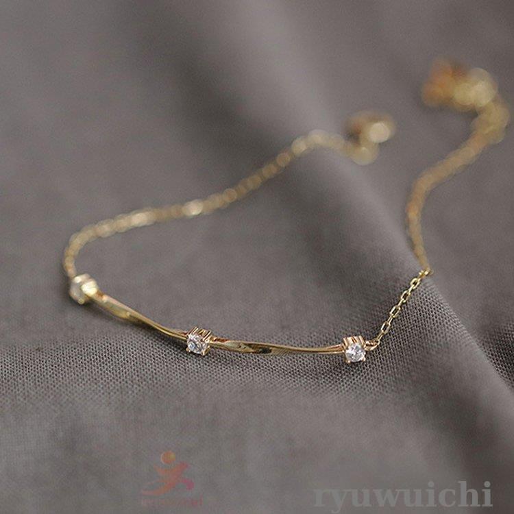 ブレスレット レディース 極細 スティック チェーン カーブ 3粒 上品 ゴールド 重ね付け 大人可愛い シルバー925 k14gp 女性 誕生日プレゼント : 龍一ストア - 通販 ...