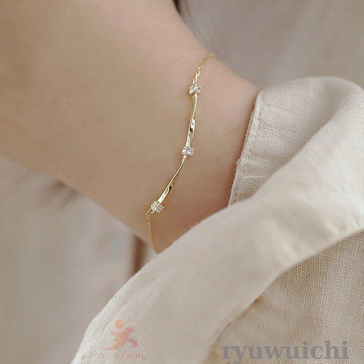 ブレスレット レディース 極細 スティック チェーン カーブ 3粒 上品 ゴールド 重ね付け 大人可愛い シルバー925 k14gp 女性 誕生日プレゼント : 龍一ストア - 通販 ...