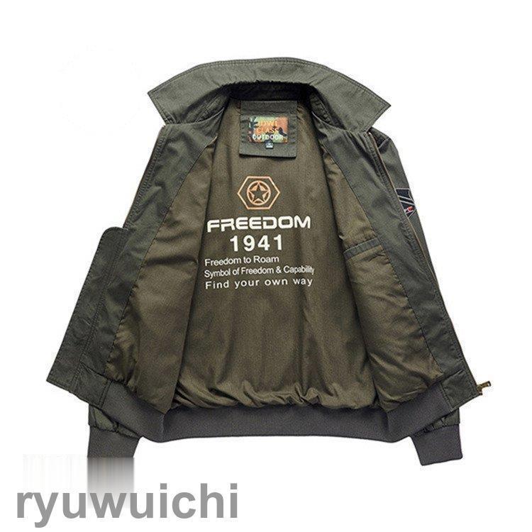 ミリタリージャケット メンズ ブルゾン MA-1 MA1 英文字 ミリタリー系