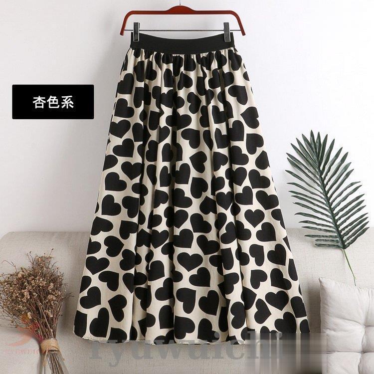 ミモレ丈スカート ハート柄 スカート フレアスカート ロング丈 ボトムス おしゃれ レディース ファッション :store0915-x503:龍一ストア - 通販 - Yahoo!ショッピング