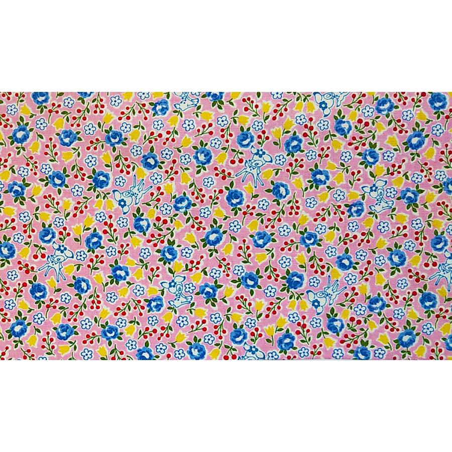 特価生地★★花柄コットン・61★55cmx45cm★YUWA 松山敦子 小花とバンビ 有輪 :h-06145:コットン生地のSIMPLE ...