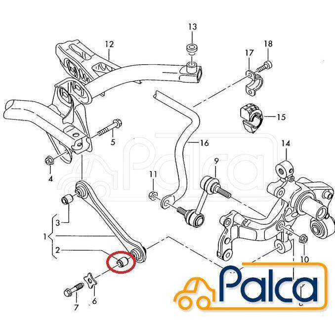 VW リア タイロッド/ガイドアーム ブッシュ アウター 1個 トゥーラン CC/362 シロッコ/13 ティグアン : パーツのPALCA ...