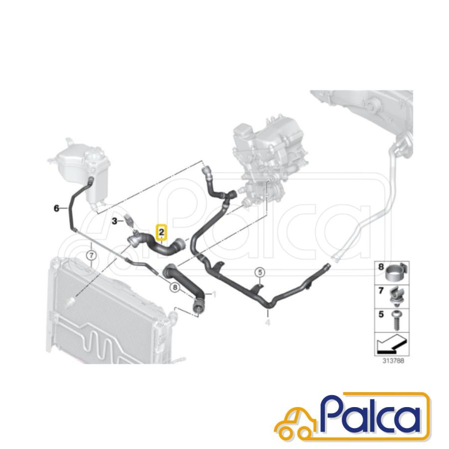 BMW ラジエターホース ロアー E82 E87/118i 120i | BBR製 17127525022に適合 :BBR00083:パーツの ...