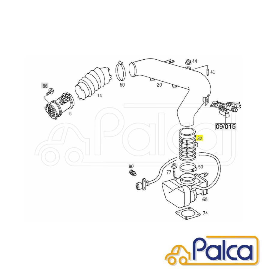 ベンツ エアインテークブーツ W202 S202/C280 C280AMG C36AMG | W124 S124 C124/280E E280 320E 320TE 320CE E320 ...