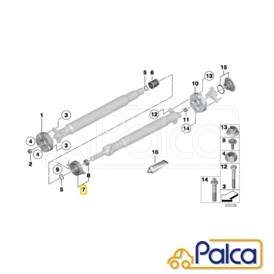 BMW プロペラシャフトサポートマウント ベアリング付属| 5シリーズ|F10 F11 F07/535i | 6シリーズ|F12 F13 ...