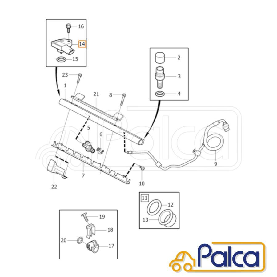 ボルボ フューエルプレッシャーセンサー C30 C70II S40II S60II S80II V40II V50 V60 V70III ...