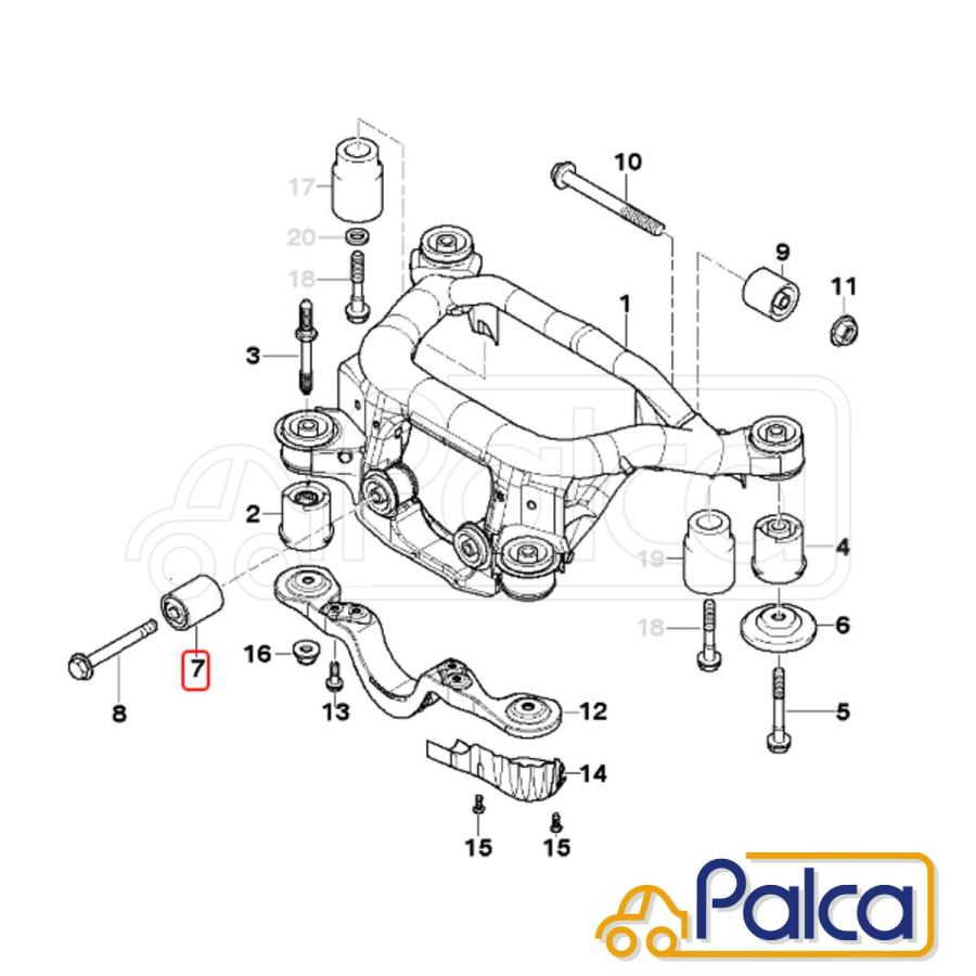 BMW 3シリーズ デフマウントブッシュ 前側 1個 E46 | X3/E83 | Z4/E85,E86 | CORTECO製 ...