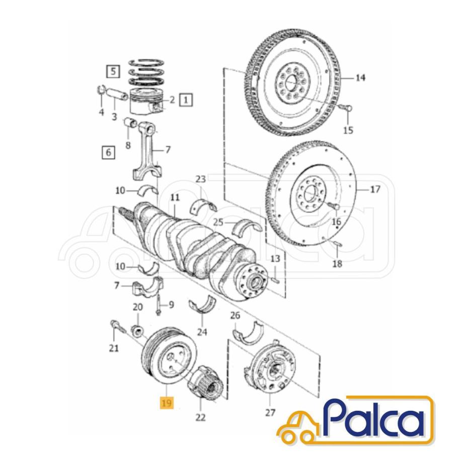 ボルボ クランクシャフトプーリー/バイブレーションダンパー C70I S40I S60I S80I V40 V70II XC90I 2003年 ...