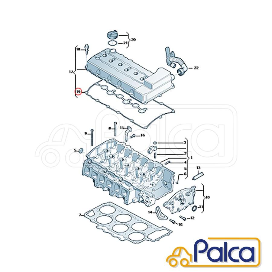 VW/ポルシェ シリンダーヘッドカバーガスケット/タペットパッキン トゥアレグ/7LBHKS 7LBHKA 7PCGRS 7PCGRA ...