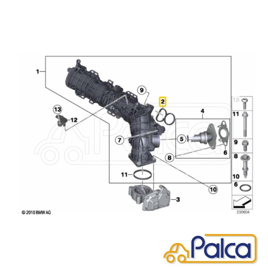 BMW/ミニ インテークマニホールドガスケット/インマニガスケット N47 4気筒ディーゼル| R60 R61/Cooper_D Cooper_SD ELRING製 11618507332 ...