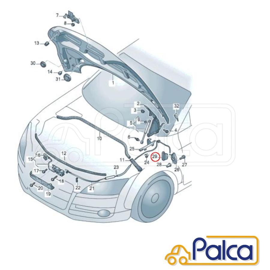 アウディ ボンネットフードオープンレバー/オープナー | TT TTS TTRS/8J 右ハンドル用 純正 8J2823533C 4PK ...