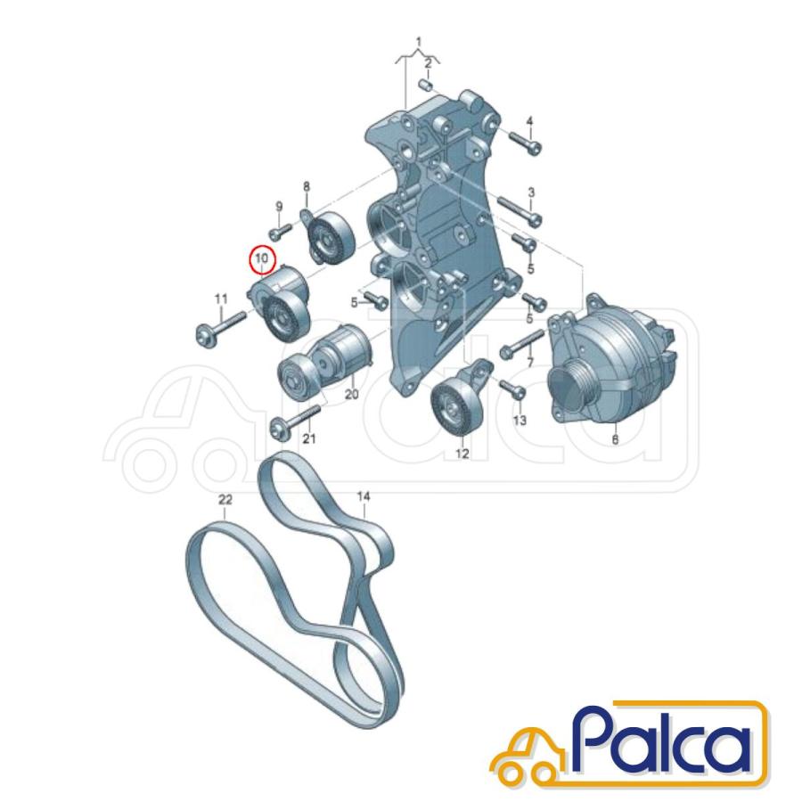 アウディ ベルトテンショナー/テンショナー RS3/8V 8VCZGF | RSQ3/8U 8UCTSF 8UCZGF | TT/8J ...