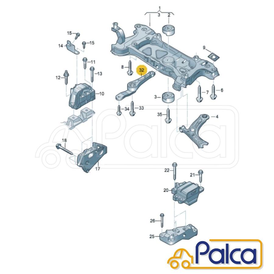 アウディ/VW エンジンマウント リア| A3|8P/8PBMJF 8PBUBF | ゴルフ5/R32 1KBUBF | 3.2 V6エンジン ...