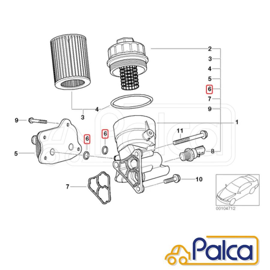 BMW ミニ/MINI オイルクーラーガスケット/シール | コンバーチブル|R52/CooperS クーペ|R53/CooperS JCW ...