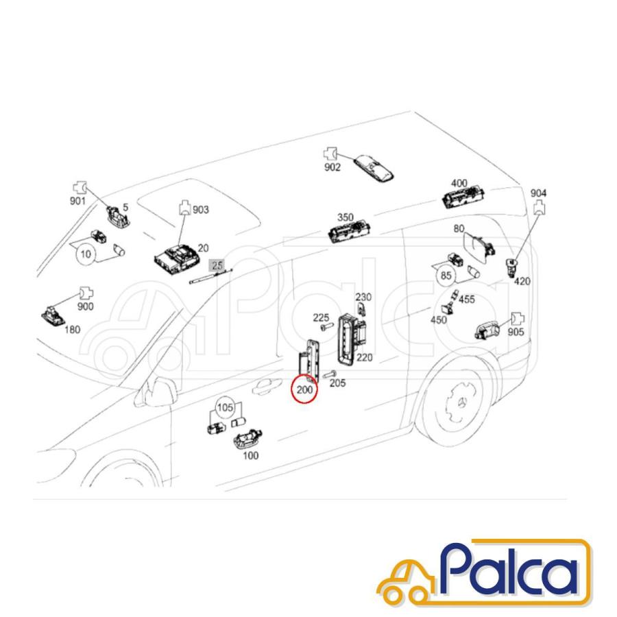 メルセデス ベンツ スライドドアコンタクトプレート | Vクラス/W639/ビアノ | 純正 | 6398200011 :OE-S399 ...