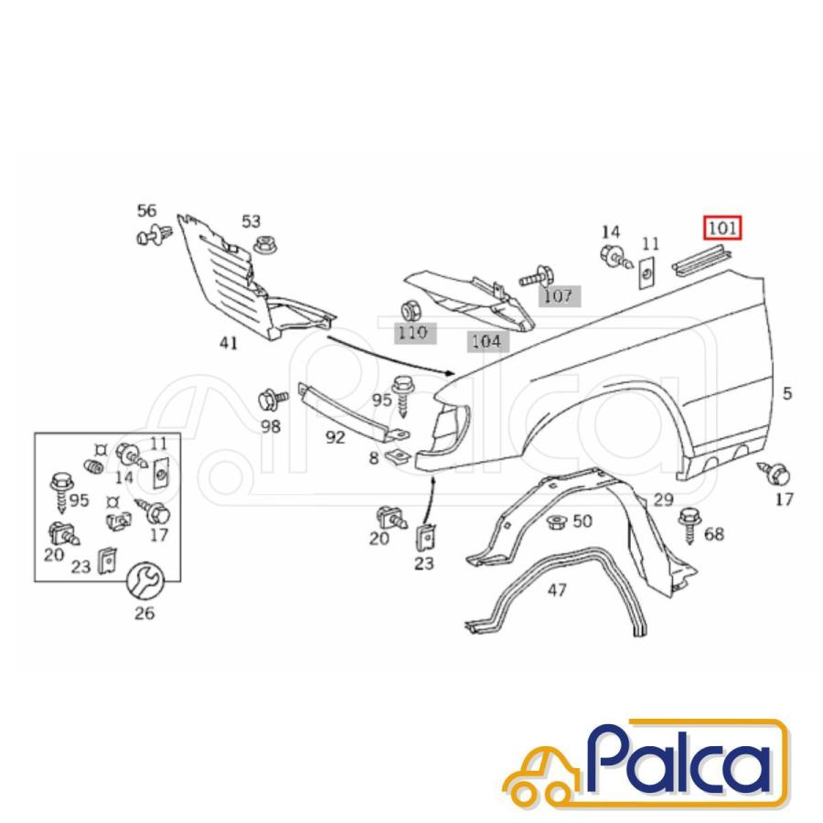 メルセデス ベンツ フェンダーシール | 190クラス/W201 | ミディアムクラス/Eクラス/W124 S124 C124 A124 ...