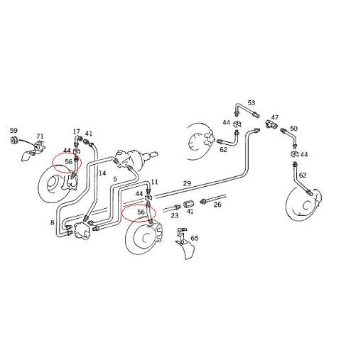 ベンツ フロント ブレーキホース 2本SET W202,S202 W203,S203,CL203 W204,S204,C204 C208 ...