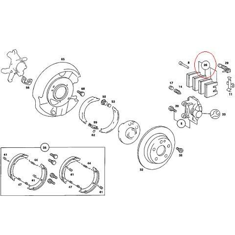 メルセデス ベンツ リア ブレーキパッド W201 190/2.0 E2.0 E2.3 E2.6 D2.5 TD2.5 マイレ製 ...