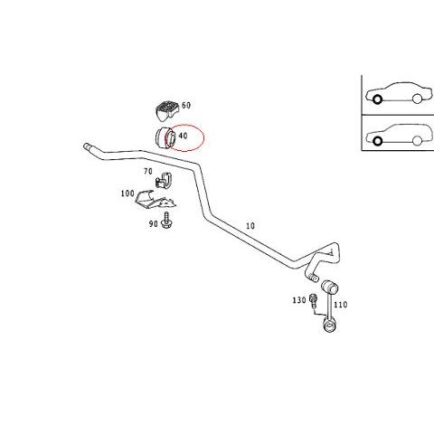 メルセデス ベンツ フロント スタビライザーブッシュ/スタビブッシュ 1個 26MM W210,S210 マイレ製 2103231485 ...