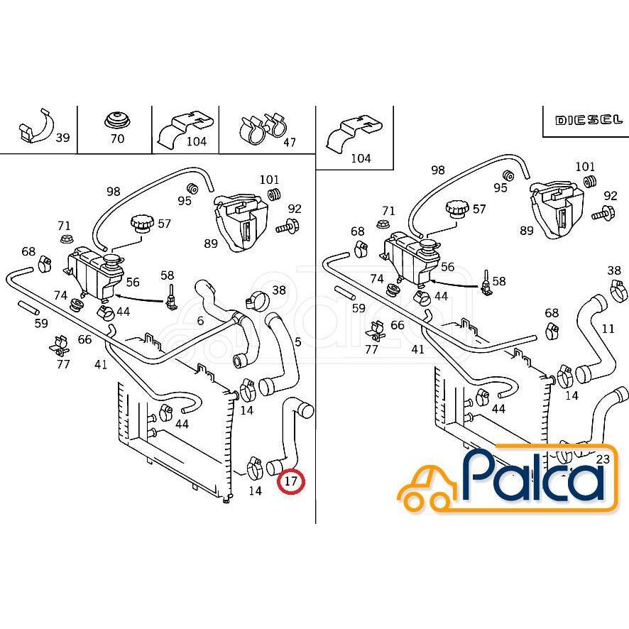 メルセデス ベンツ ラジエターホース ロアー W202/C180,C200,C220,C230 C208,A208/CLK200 E/G M111 : s-938-019-501-9025 ...