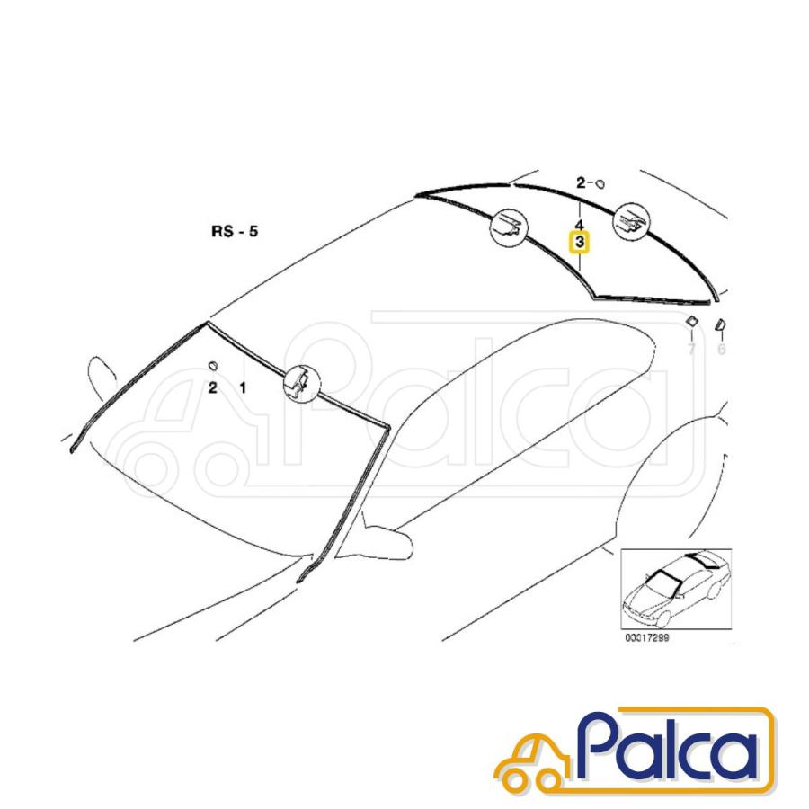 BMW リアウインドウガラスモール アッパー| 5シリーズ/E39 | URO製 51318159785に適合 : パーツのPALCA（パルカ ...