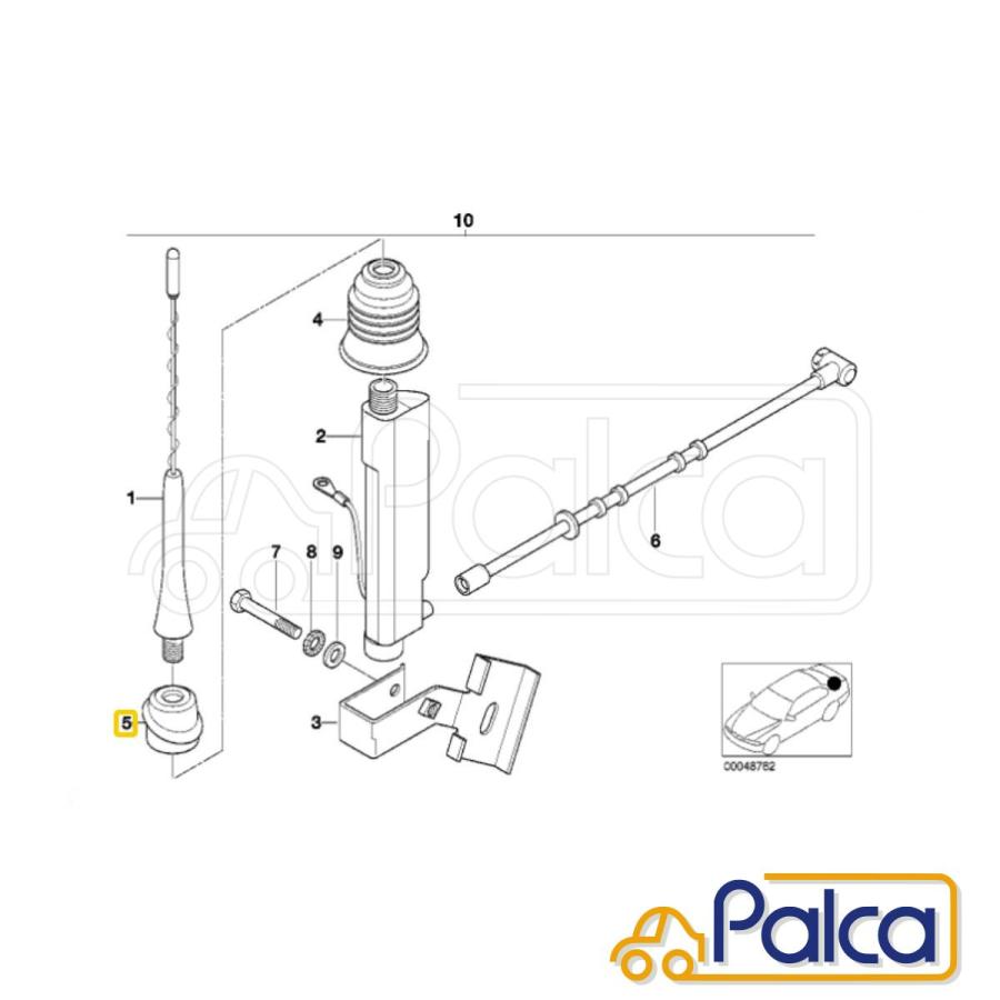 BMW アンテナグロメット/アンテナシール Z3/E36 | MY1999/04以前 URO製 65218389698に適合 : パーツの ...