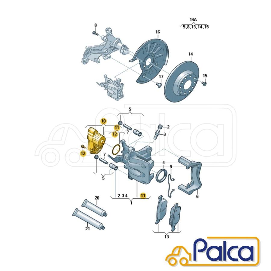 アウディ/VW パーキングブレーキモーター 左| A3/8V Q2/GA TT/FV,8S | ゴルフ7 ゴルフオールトラック/5G VEMO製 3Q0998281に適合 : パーツの ...
