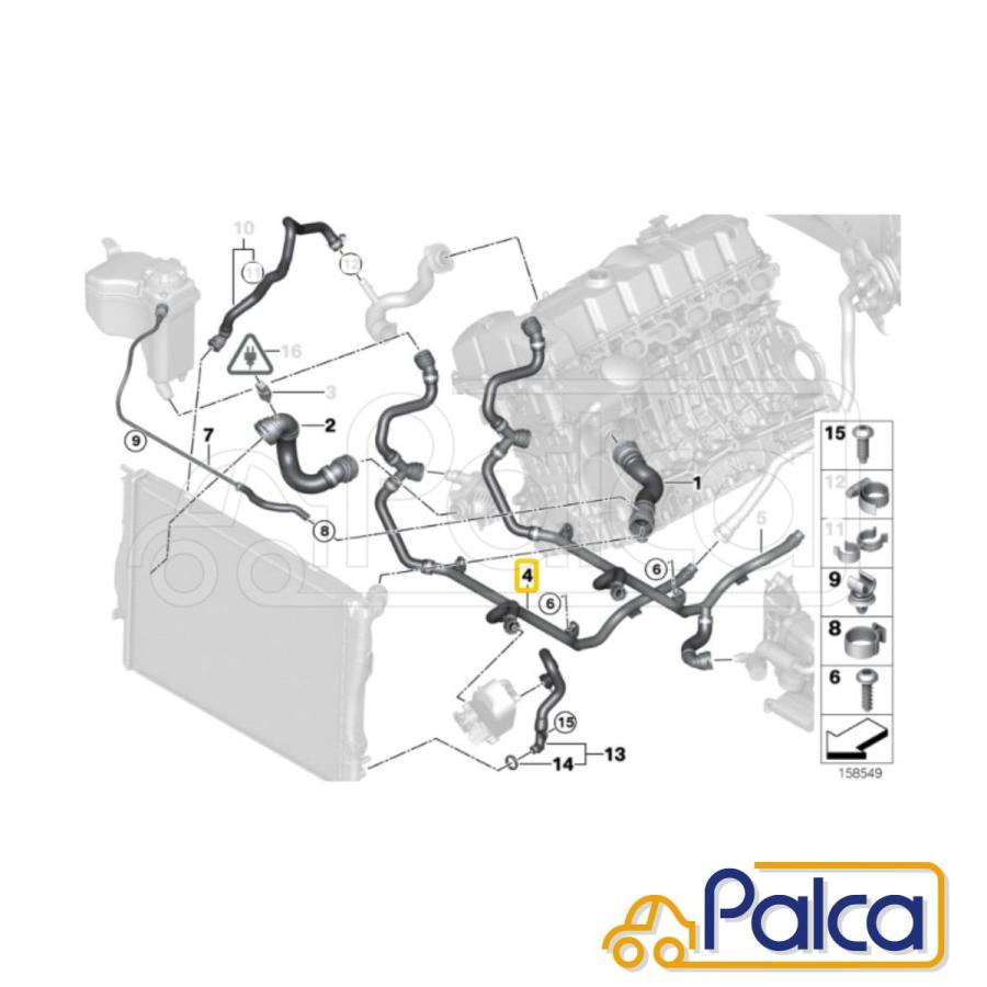 BMW ラジエターホース/ウォーターホース/ヒーターリターンホース N52| E82 E87 E88/130i |E90 E91 E92 ...