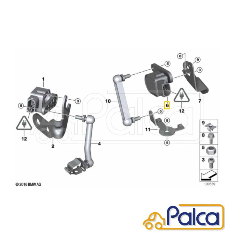 BMW ヘッドライト光軸調整センサー 1シリーズ E82,E87,E88 |3シリーズ E46 E90,E91,E92,E93 |5シリーズ E39 E60,E61 VEMO製 ...