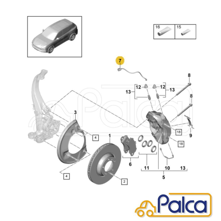 ポルシェ フロント ブレーキパッドセンサー | カイエン/9Y 3.0 2.9S 4.0ターボ VEMO製 9Y0907253Eに適合 ...