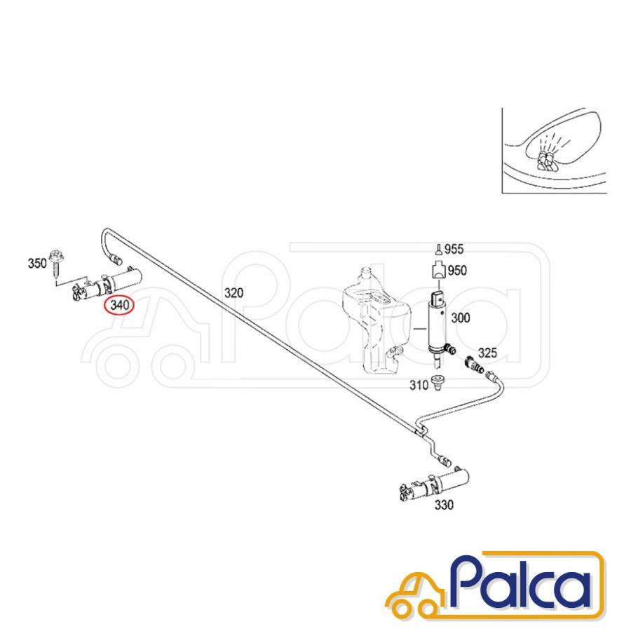 メルセデス ベンツ ヘッドランプウォッシャーノズル 右| Sクラス/W221 | CLクラス/C216 VAICO製 2218601447に ...