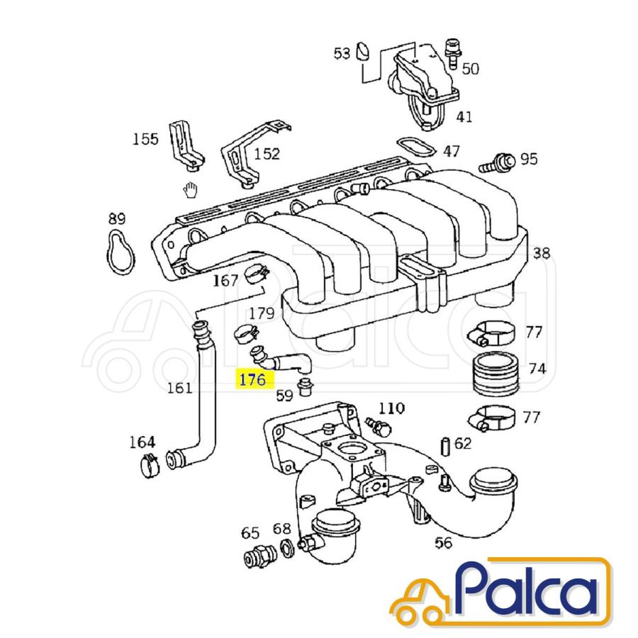 ベンツ ブローバイホース/ブリーザーホース | M104 W124/E280,E320 W210/E280,E320 W140/S280,300SE R129/SL280,SL300 W463 ...