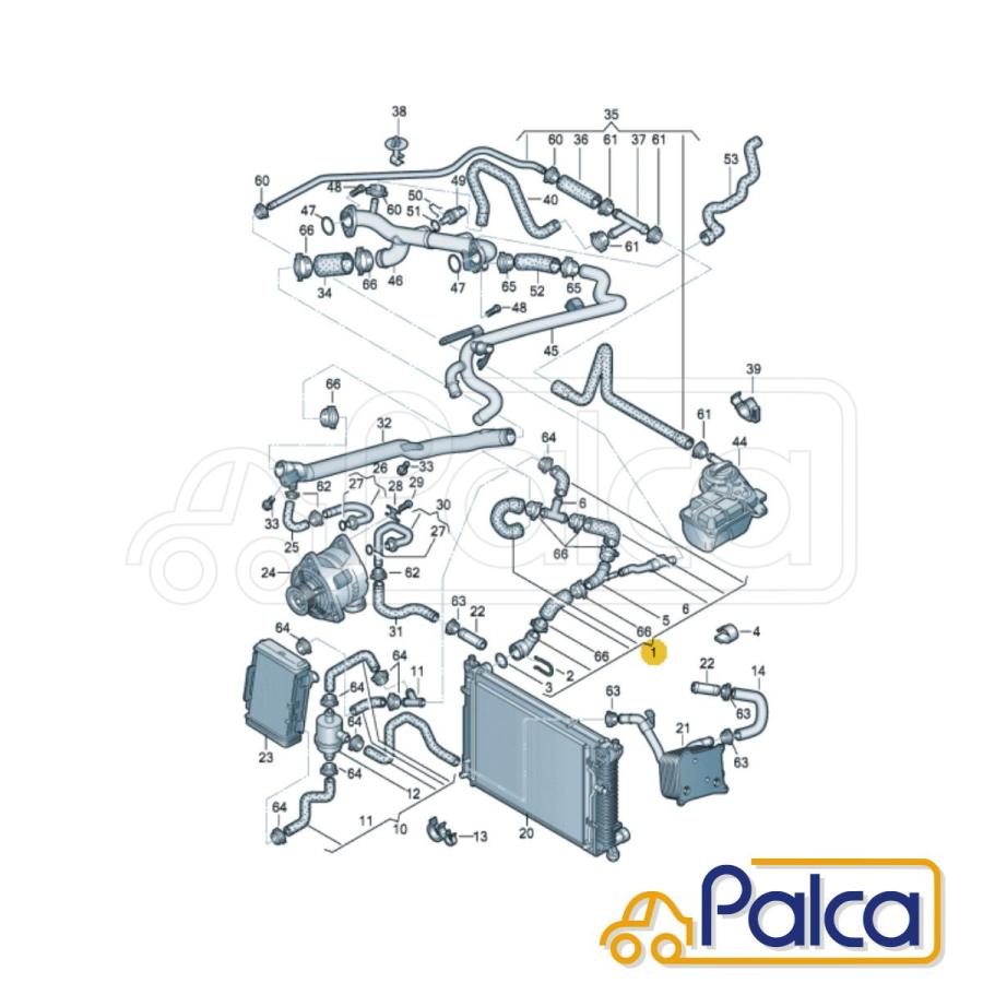 アウディ ラジエターホース アッパー ｜A4 S4/ 8EBBKF｜ GATES製 8E0121070Bに適合 : パーツのPALCA（パルカ ...
