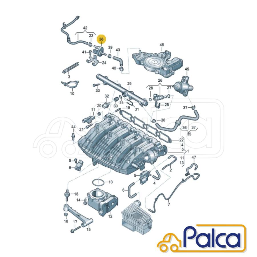 VW パージバルブ | ゴルフ7 ゴルフオールトラック/AUCHH AUDLB AUCJX AUDNU AUCJXF AUDJHF TOPRAN製 06H906517AE : パーツの ...