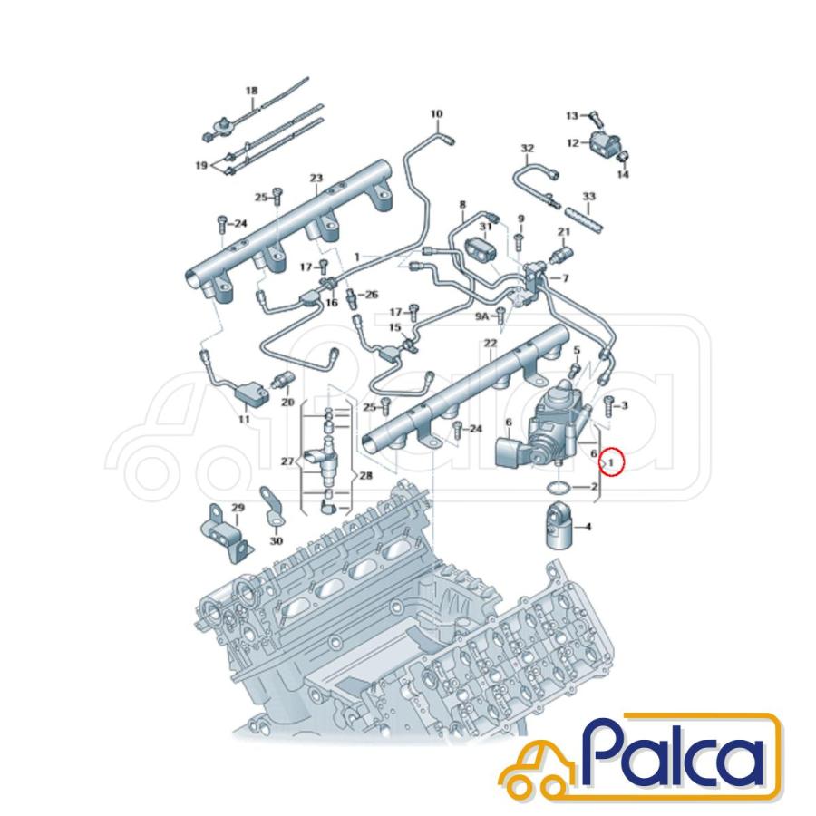 VW フューエルポンプ/燃料ポンプ ハイプレッシャー 右 トゥアレグ/7LBARA 079127026C : パーツのPALCA（パルカ ...