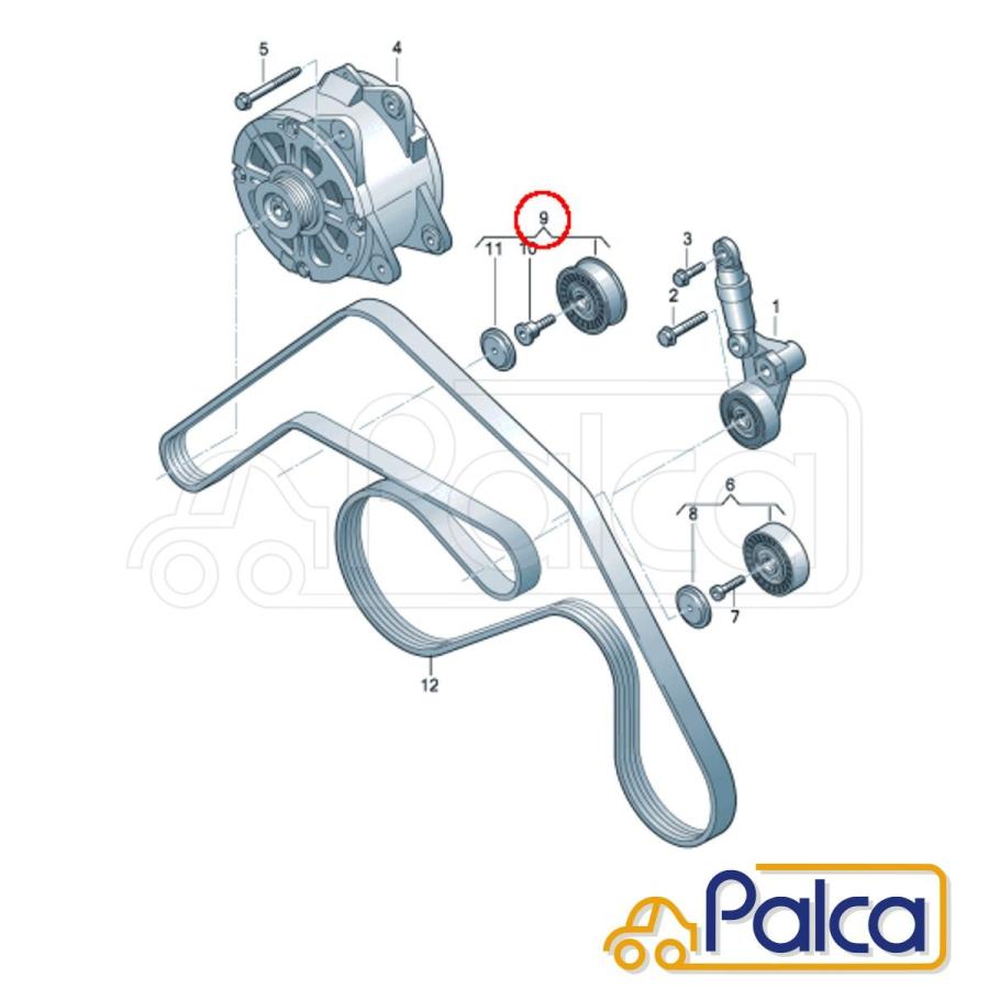 アウディ/VW アイドラプーリー A8/4EBHTN 4EBHTF | A8/4HCEJL パサート/3BBDNF トゥアレグ/7LBJNA ...