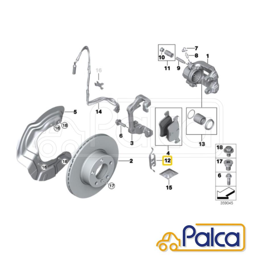 BMW フロント ブレーキパッドスプリング E82 E87 E88/120i 130i | E90 E91 E92 E93/320i 323i 325i 325Xi 330i 330Xi ...