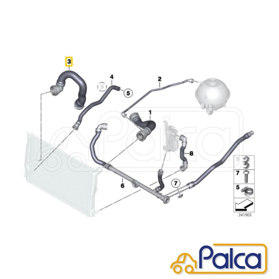 BMW ラジエターホース ロアー N55 6気筒エンジン| X3 F25/35i | X4 F26/35i M40i | GATES製 ...